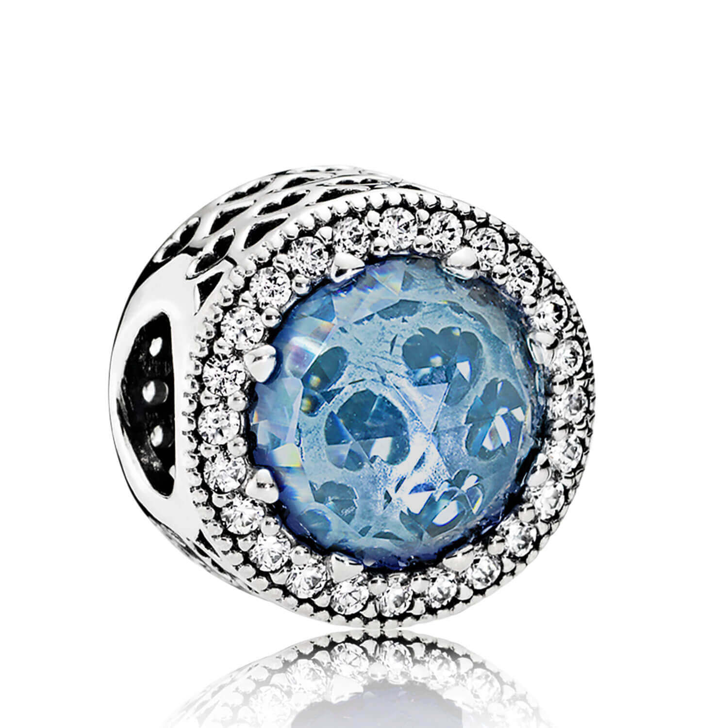 PANDORA Blue Radiant Hearts Charm 791725NBS Ben Bridge Jeweler PANDORA Blue Radiant Hearts Charm 791725NBS Ben Bridge Jeweler