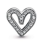 Pandora Sparkling Freehand CZ Heart Charm - 798692C01 | Ben Bridge Jeweler