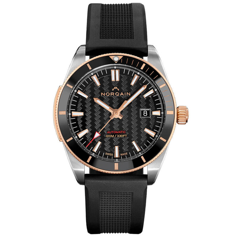 Norqain Adventure Sport Black Ceramic 5N Rose Bezel Watch, 42mm