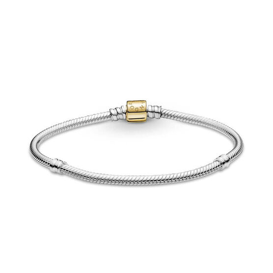 Pandora Moments Two-tone Barrel Clasp Snake Chain Bracelet - 599347C00 ...