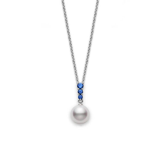 Mikimoto Akoya Cultured Pearl & Sapphire Necklace 18K - PPA 403SW | Ben Bridge Jeweler