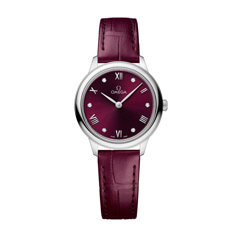 OMEGA De Ville Prestige Red Dial Watch, 27.5mm
