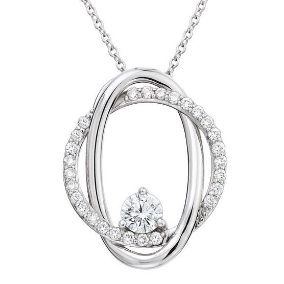 Ben Bridge Signature Diamond Interlocking Loops Necklace 18K - P040RL27 ...