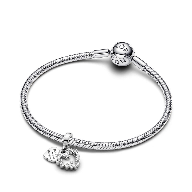 Pandora Sparkling Heart Double Dangle Charm
