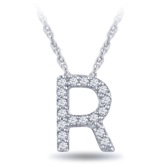 Diamond Initial Pendant 14K Letter 'R' | Ben Bridge Jeweler