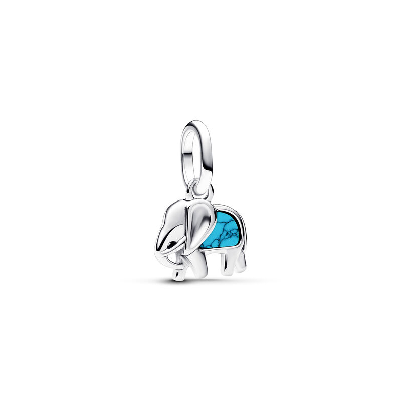 Pandora Turquoise-coloured Elephant Mini Dangle Charm