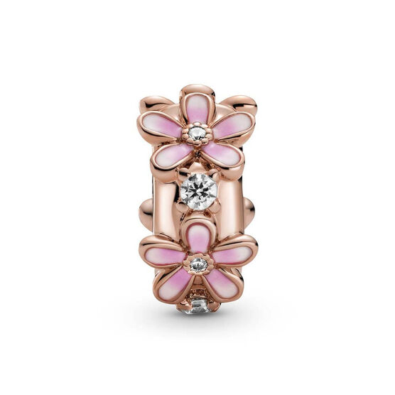 Pandora Pink Daisy Enamel & CZ Spacer Clip Charm - 788809C01 | Ben ...