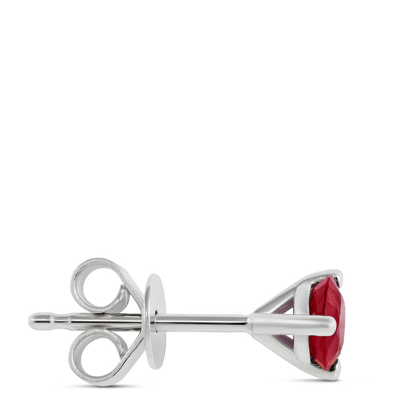 Ruby Martini Studs, 14K White Gold