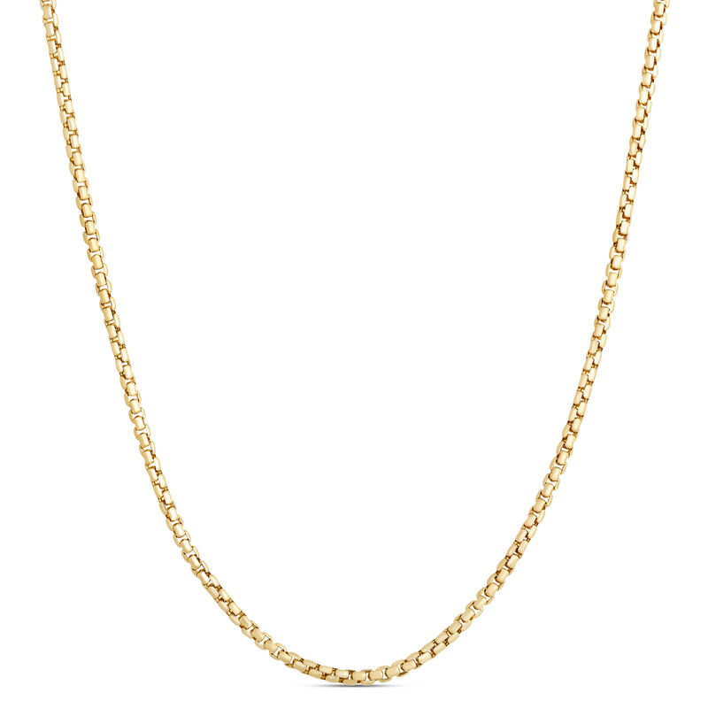 24-Inch Box Chain Necklace, 14K Yellow Gold