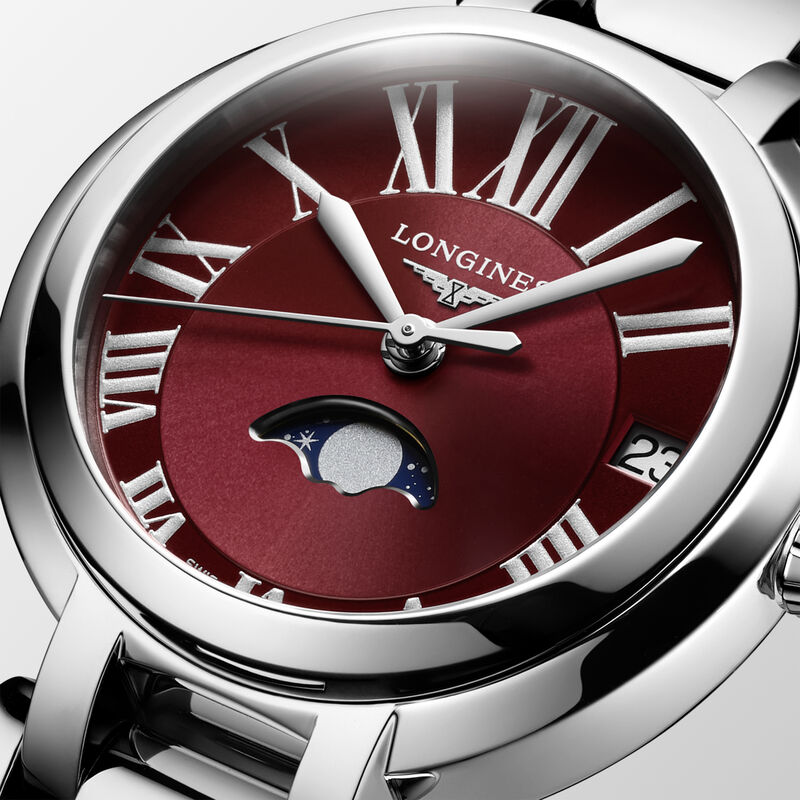 Longines PrimaLuna Red Dial Watch, 30.5mm