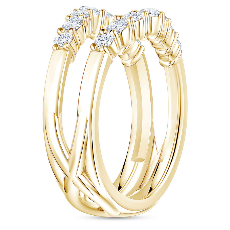 Oval and Round Diamond Ring Enhancer in 14K Yellow Gold