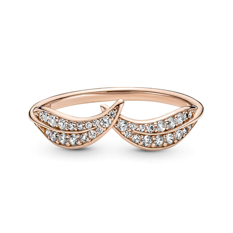 Pandora Sparkling CZ Leaves Ring