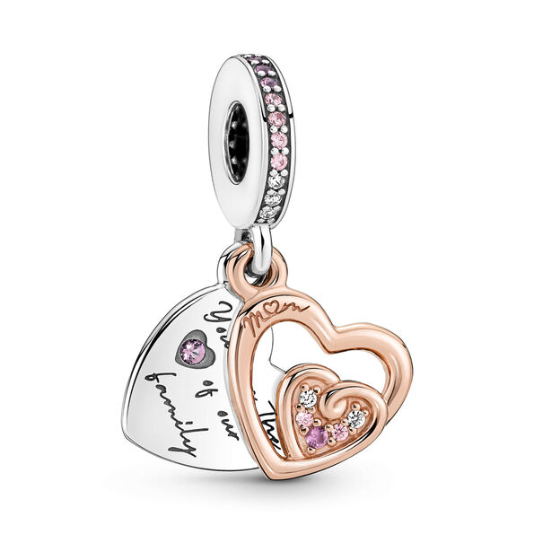 Pandora Entwined Infinite Hearts Double Dangle Charm