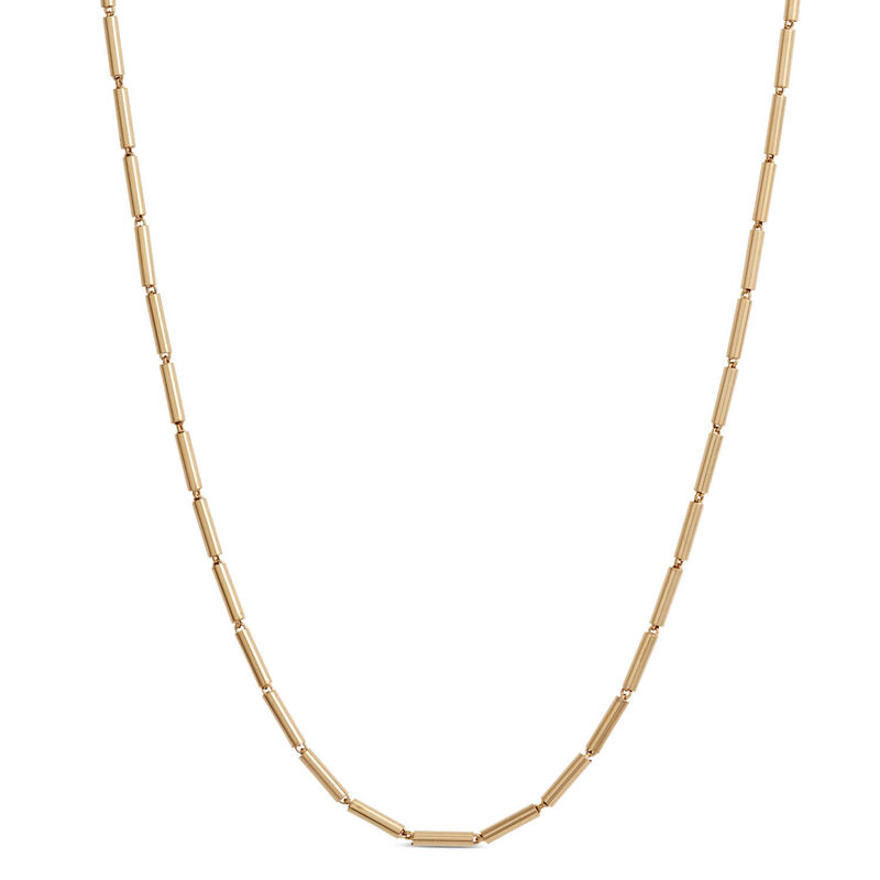 Toscano 24-Inch Tube Link Chain, 14K Yellow Gold