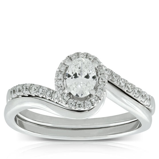 Oval Diamond Wedding Set 14K | Ben Bridge Jeweler