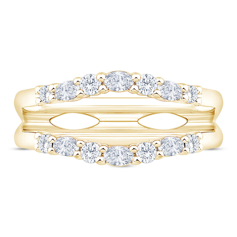 Oval and Round Diamond Ring Enhancer in 14K Yellow Gold