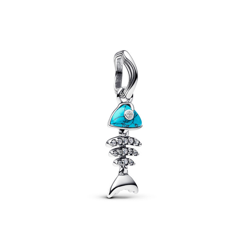 Pandora Turquoise-coloured Fishbone Dangle Charm