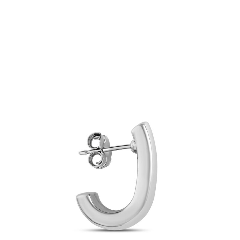 Small J Hoops, 14K White Gold