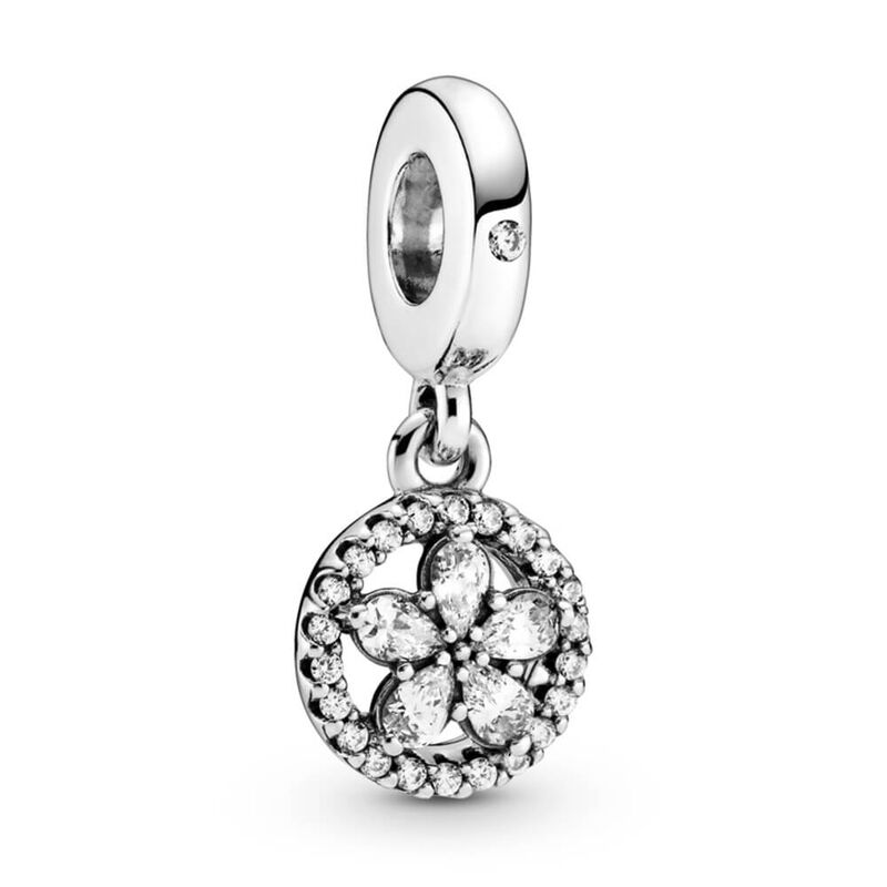 Pandora Sparkling Snowflake Circle CZ Dangle Charm