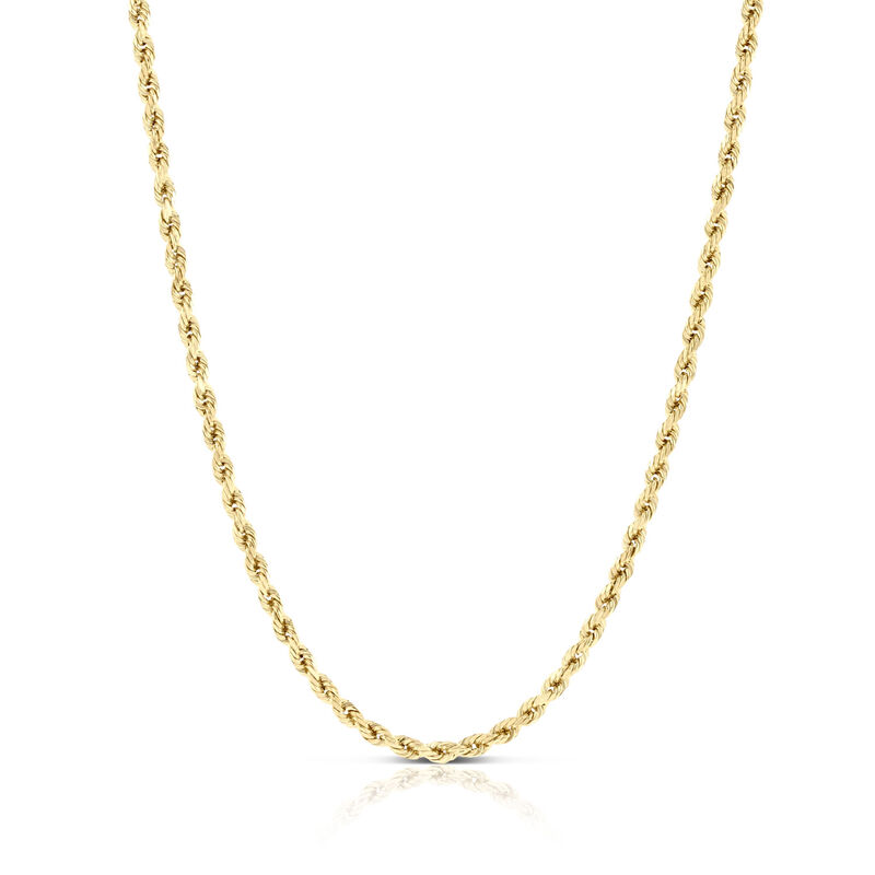 Diamond Cut Rope Chain 14K, 24"