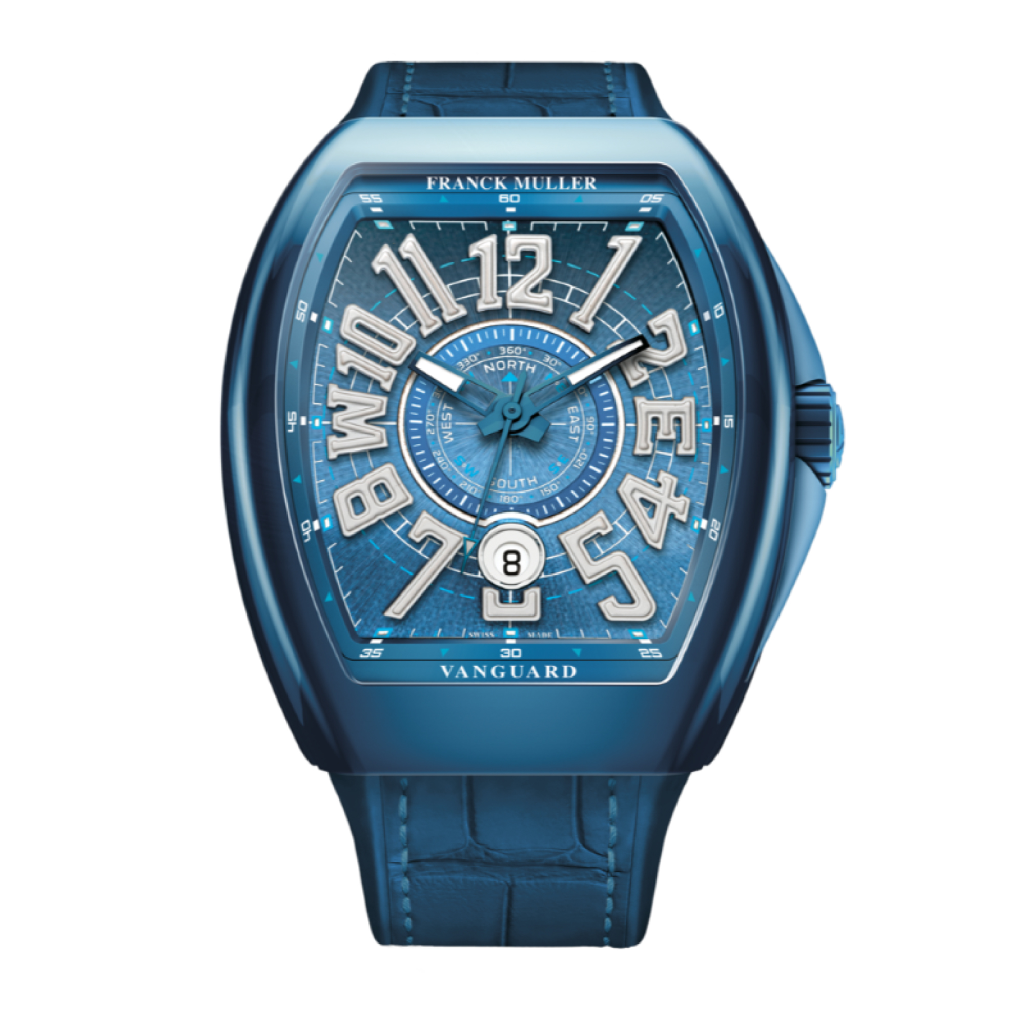 Franck Muller Vanguard Mariner Blue Dial Watch, 44mm x 53.7mm