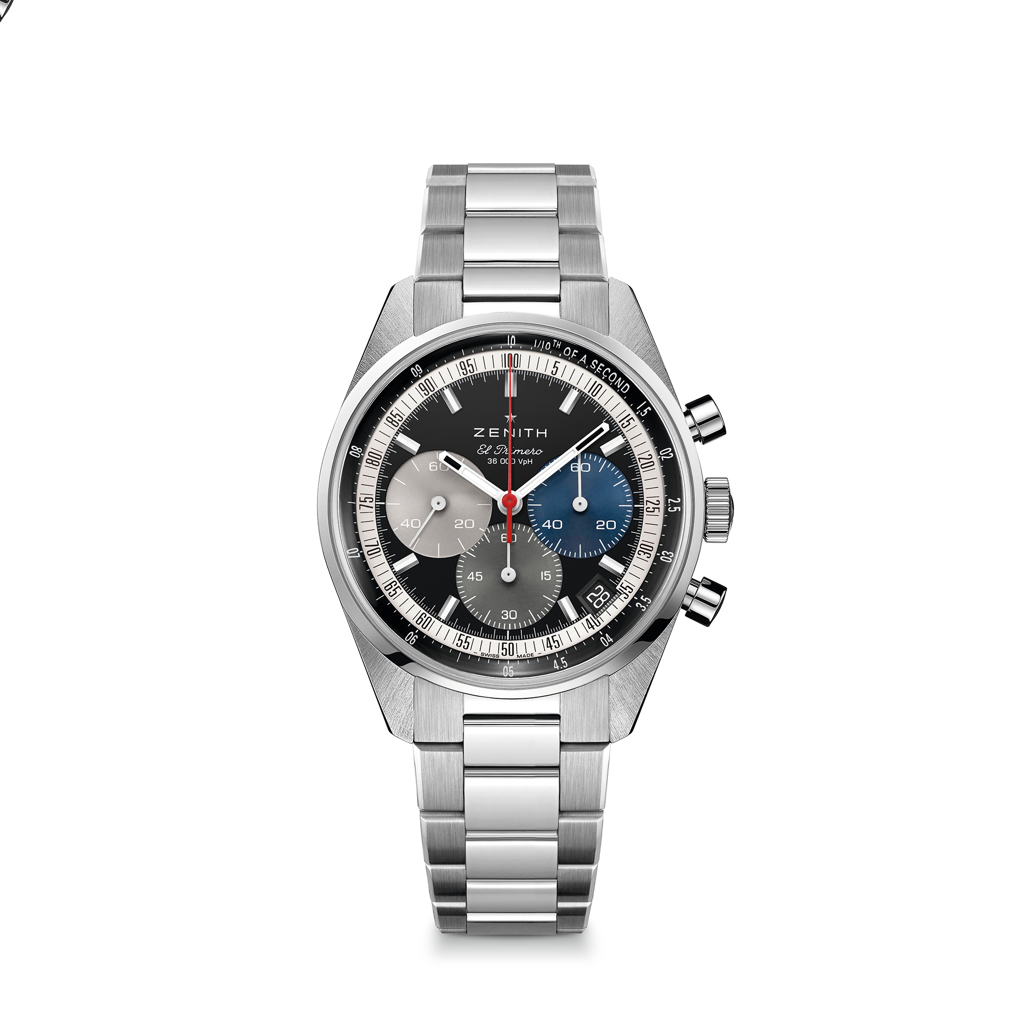 Zenith CHRONOMASTER Original Watch White Dial Steel Bracelet, 38mm ...