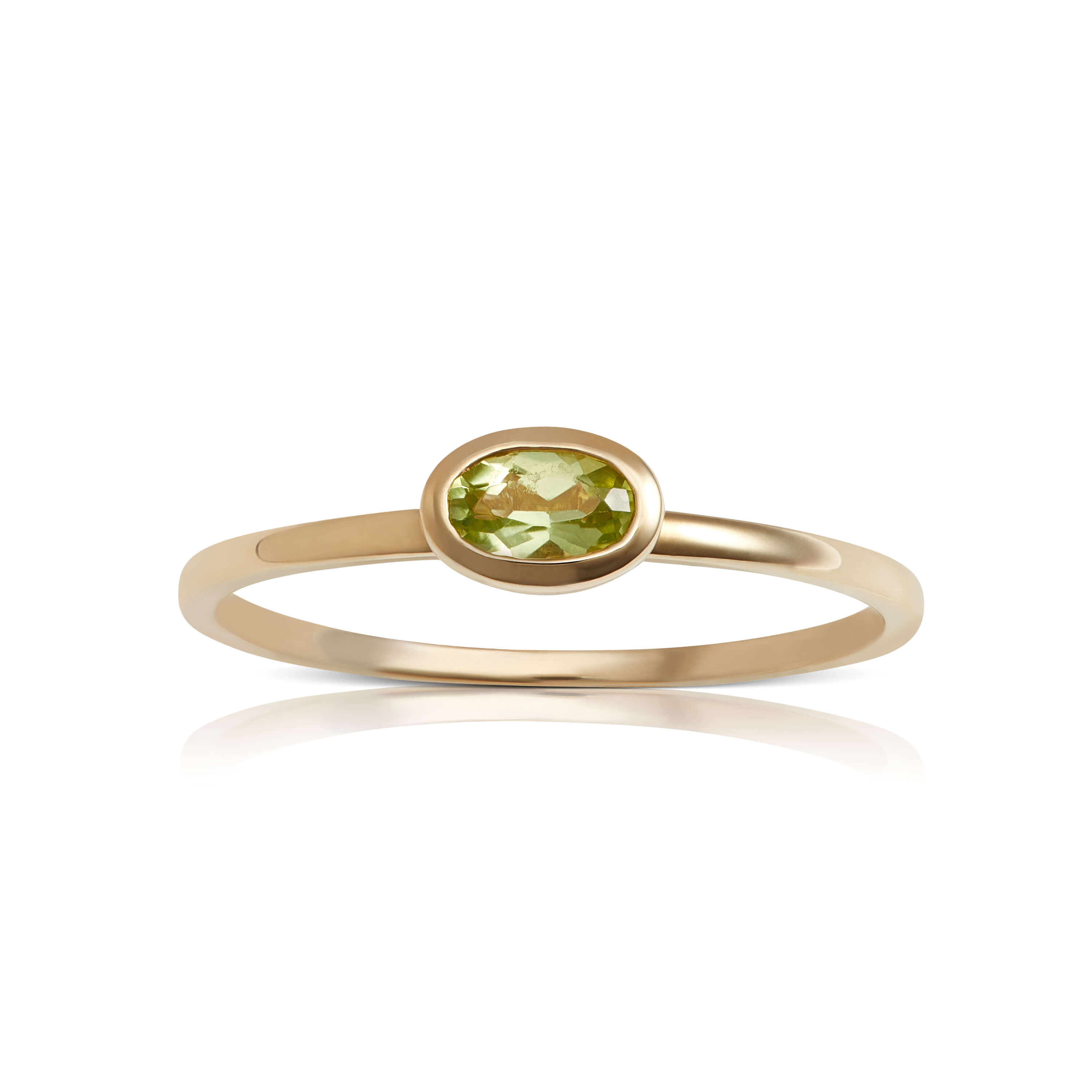 Bezel Set Oval Peridot Ring 14K | Ben Bridge Jeweler