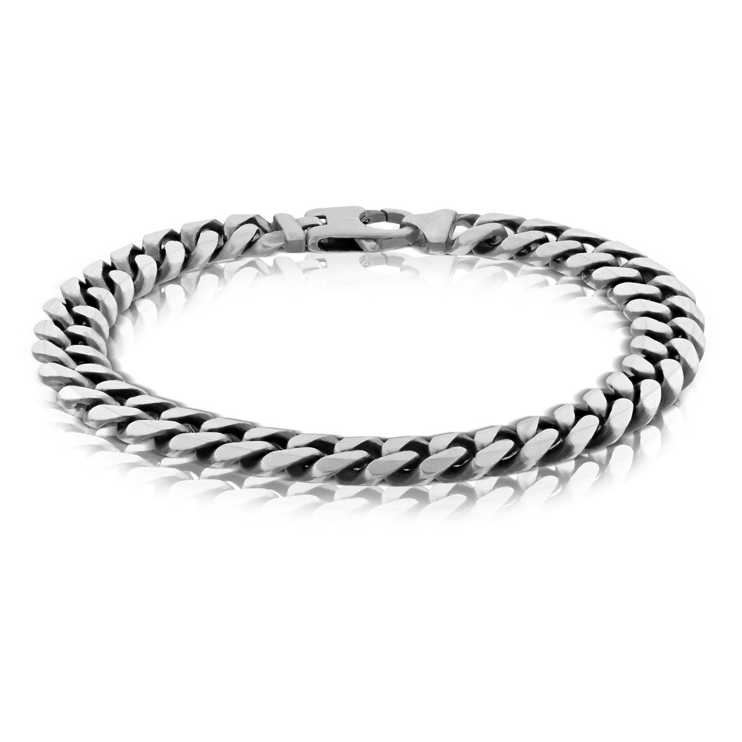 Flat Curb Bracelet in Sterling Silver