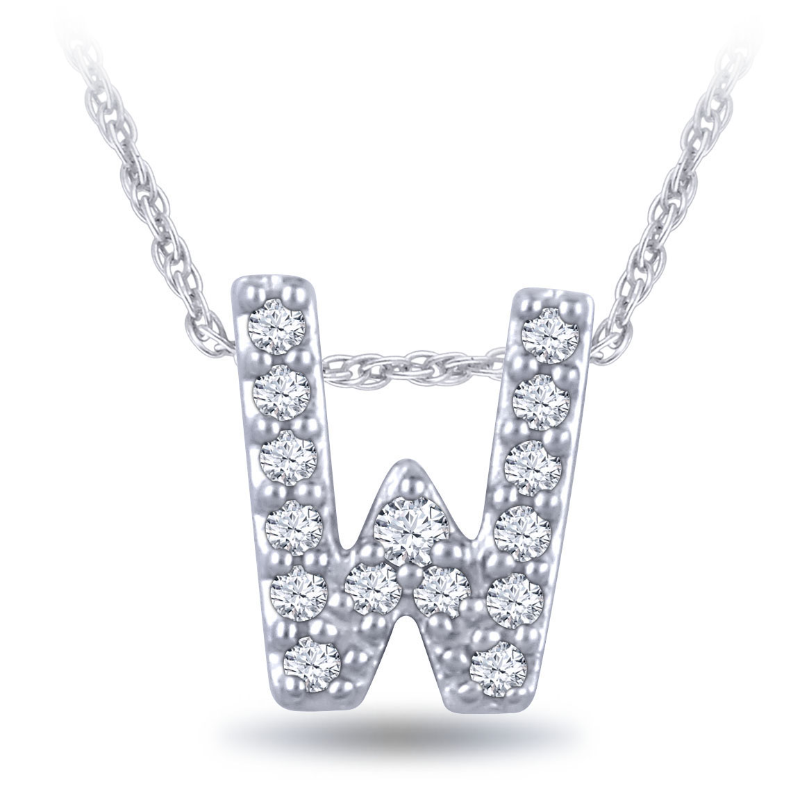 Diamond Initial Pendant 14K Letter 'W' | Ben Bridge Jeweler