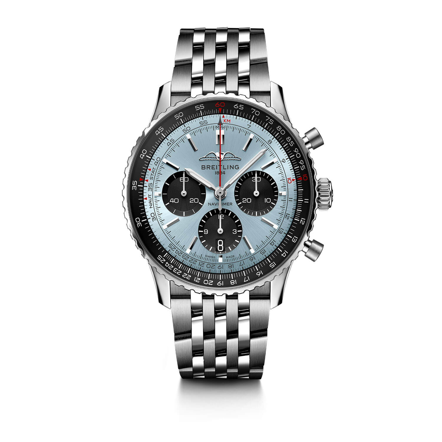 Breitling Navitimer B01 Chronograph Watch Steel Case Ice Blue Dial ...