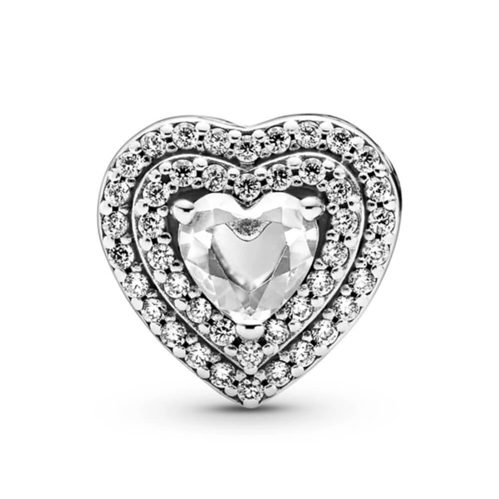 Pandora Sparkling Leveled Hearts CZ Charm - 799218C01 | Ben Bridge Jeweler