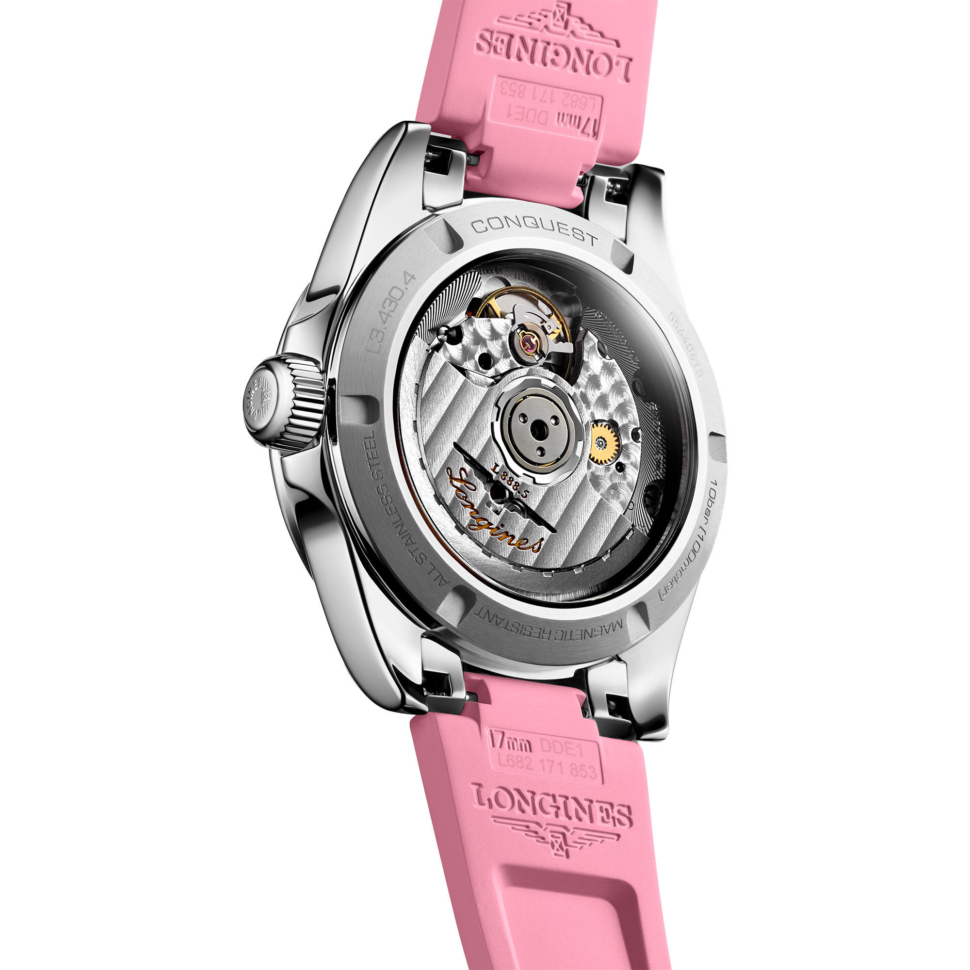 Longines Conquest Pink Dial Watch, 34mm - Great Gifts Club