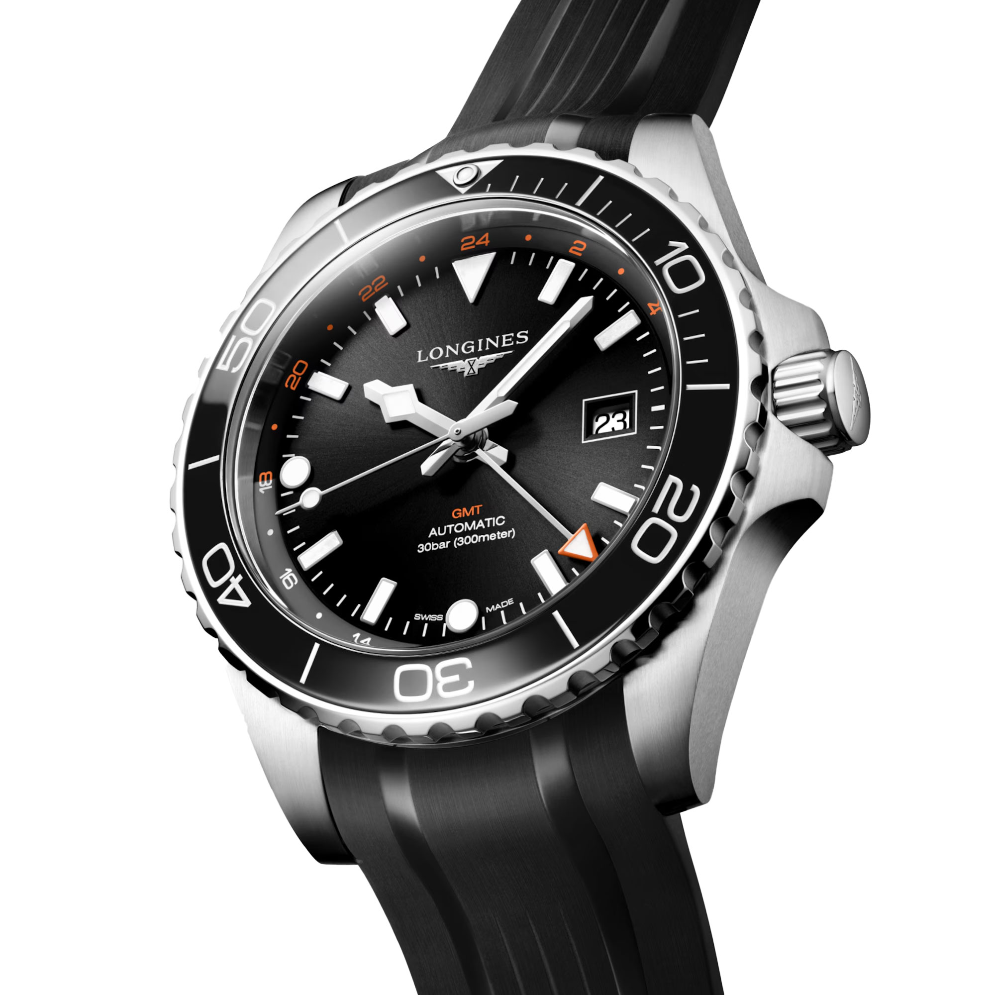 Longines Hydroconquest GMT Black Dial Watch, 43mm - Great Gifts Club