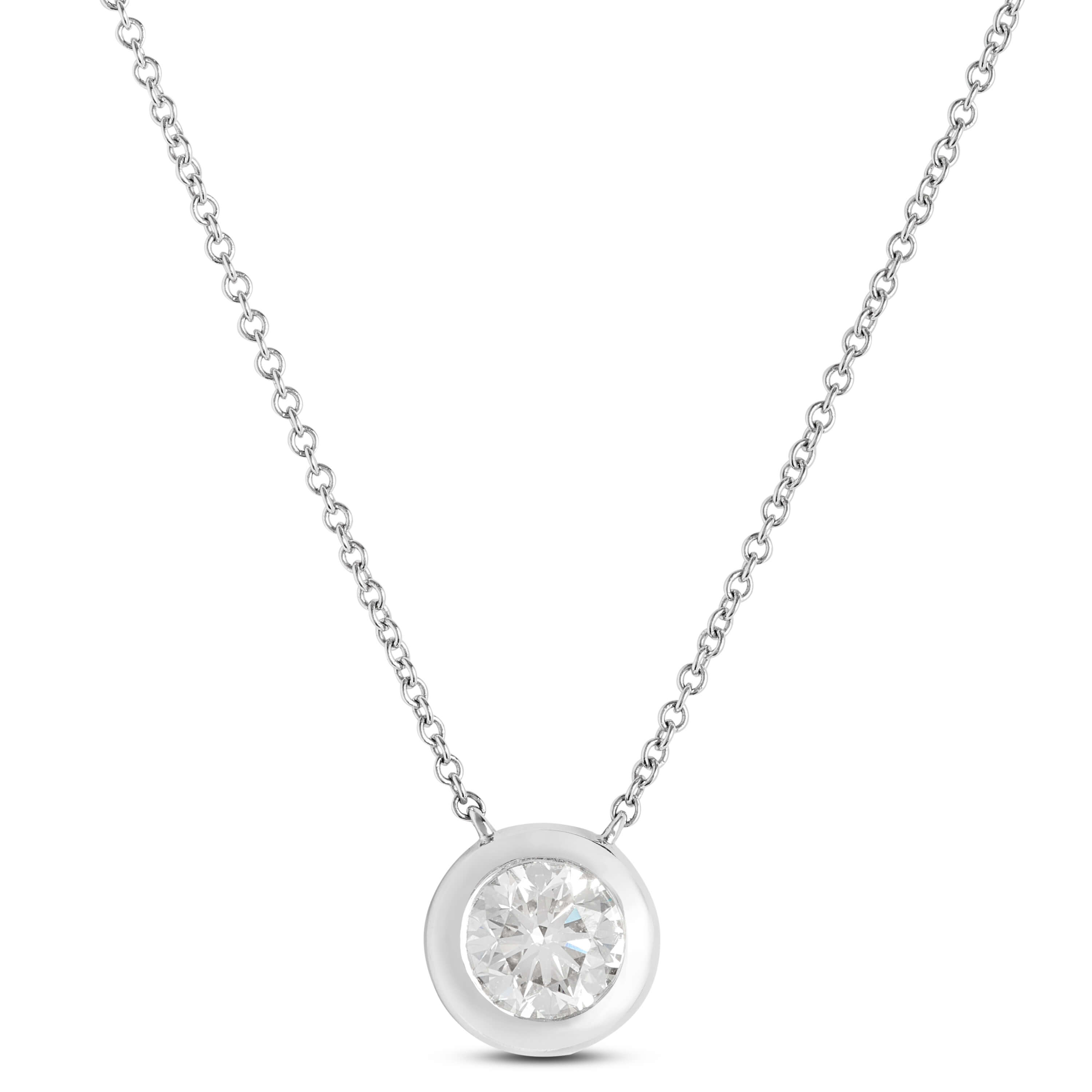 Bezel Set Diamond Solitaire Necklace 14K, 3/4 ct. | Ben Bridge Jeweler
