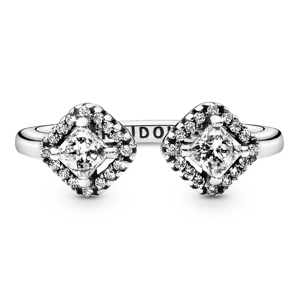 Pandora Square Sparkle Open CZ Ring - 198506C01 | Ben Bridge Jeweler