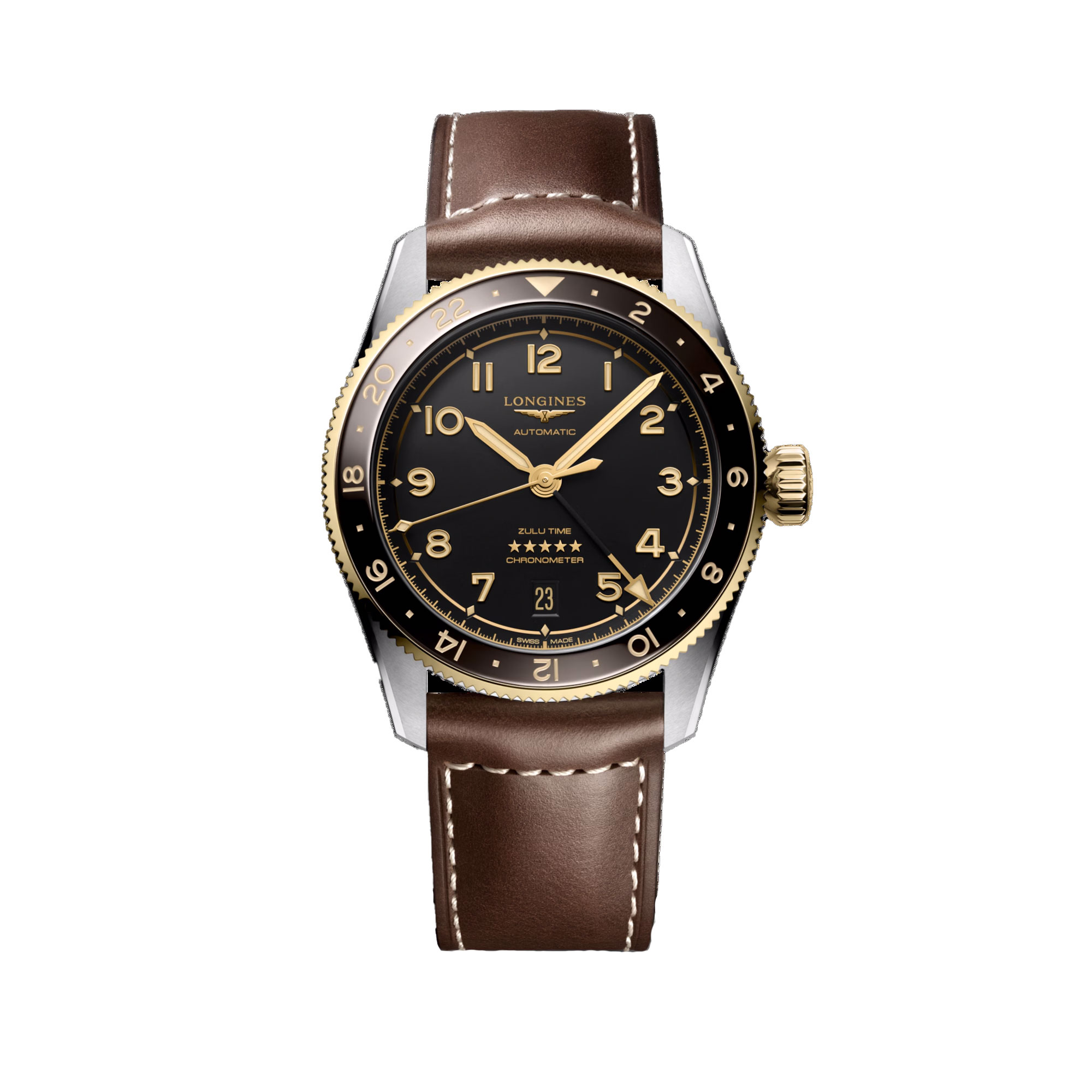 Longines Spirit Zulu Time Watch Anthracite Dial, 39mm - Great Gifts Club