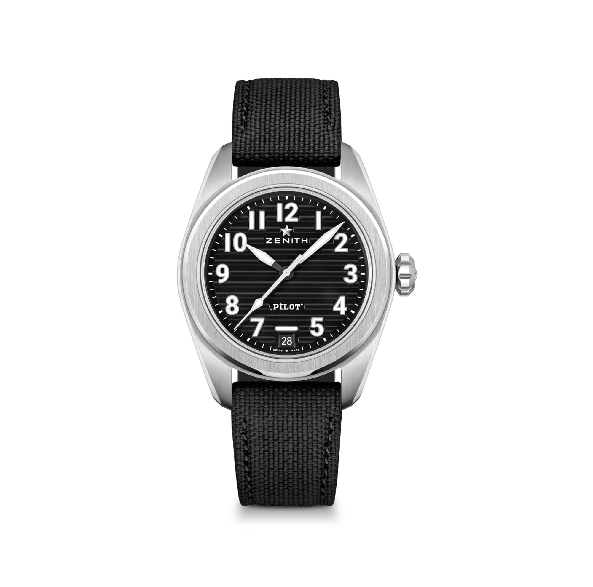 Zenith Pilot Automatic Black Dial Watch, 40mm, Stainless Steel - Great ...