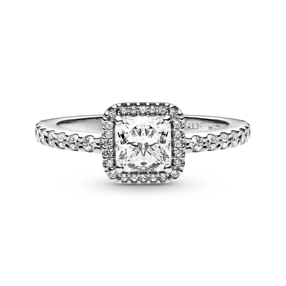 Pandora Square Sparkle Halo CZ Ring - 198863C01 | Ben Bridge Jeweler