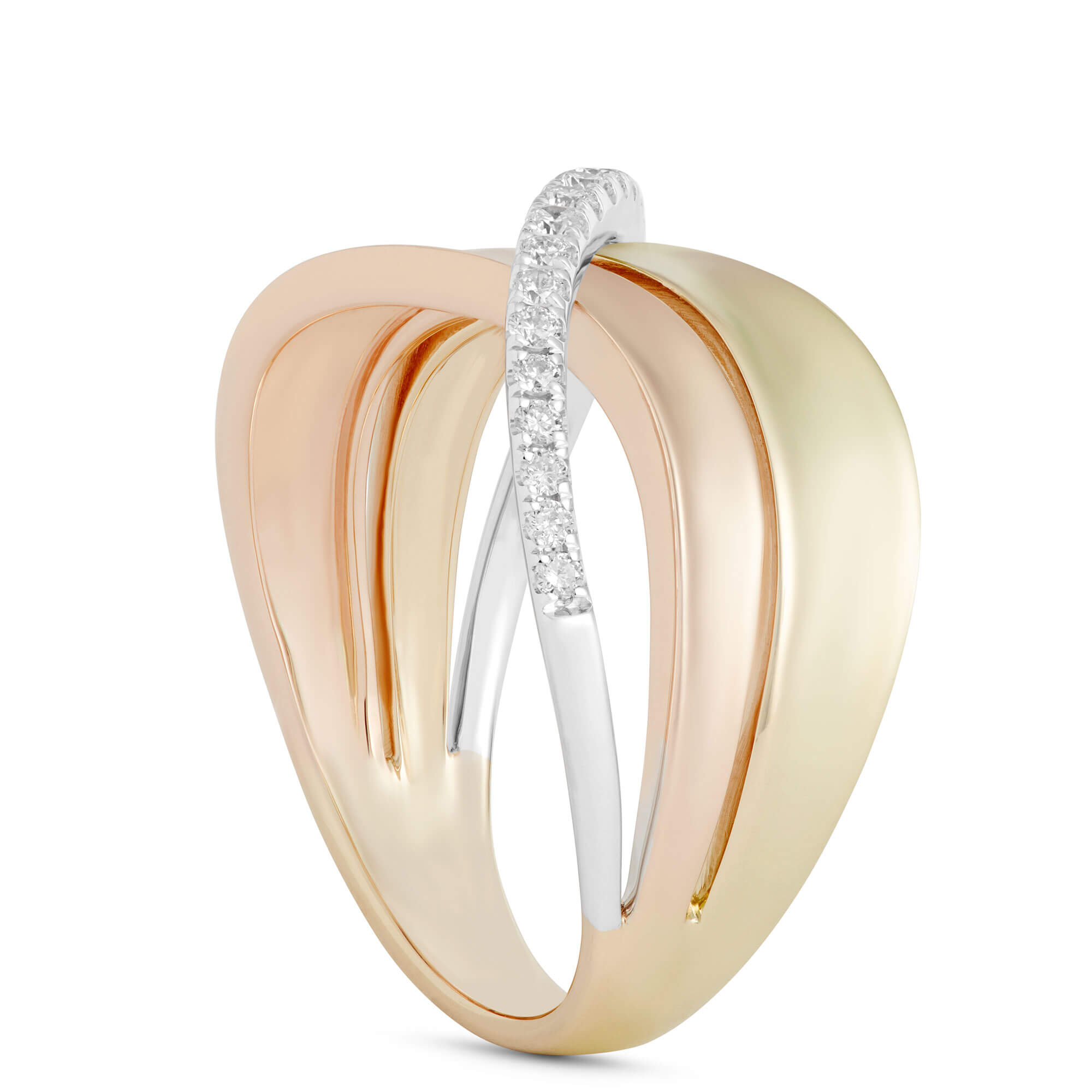 Tri-Color Crossover Diamond Ring 14K | Ben Bridge Jeweler