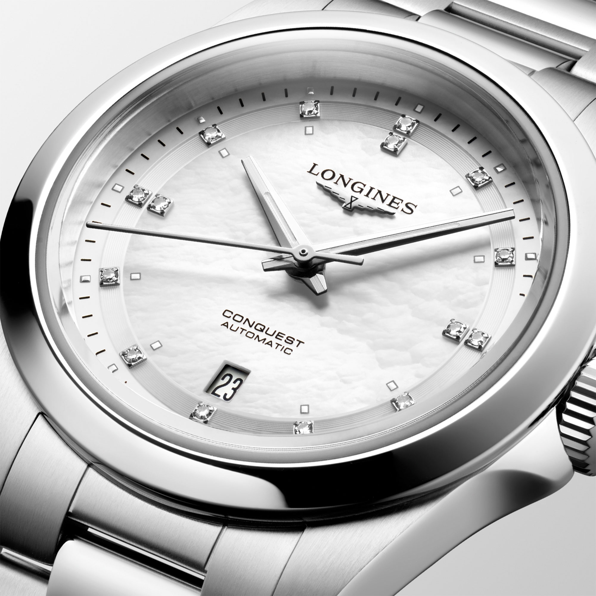 Longines Conquest Mother of Pearl Dial Watch, 30mm - Great Gifts Club