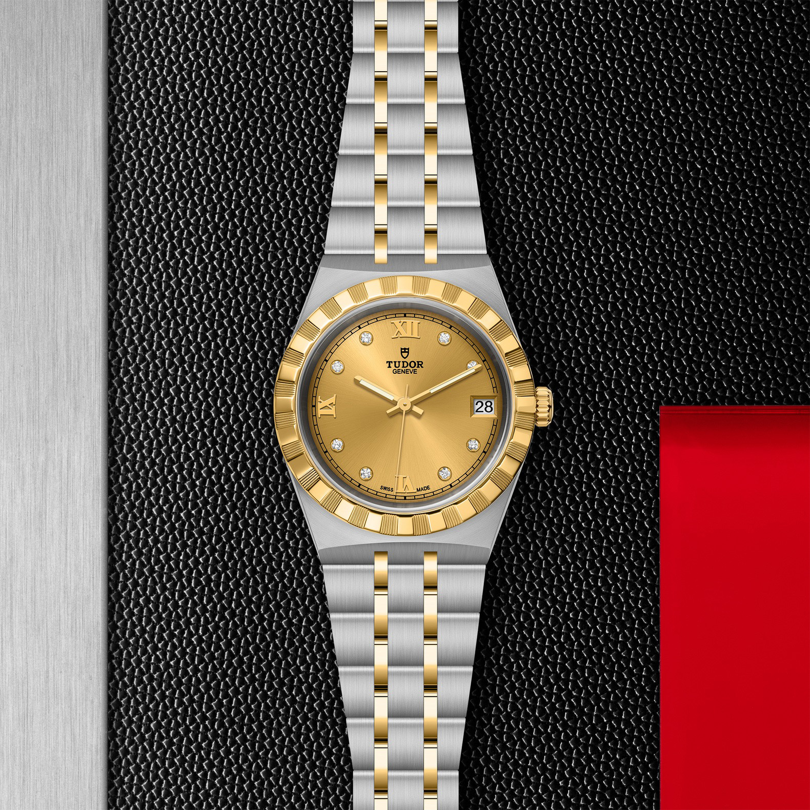 TUDOR Royal Champagne-Colour, Sunray-Finish, With Diamonds Dial Watch ...