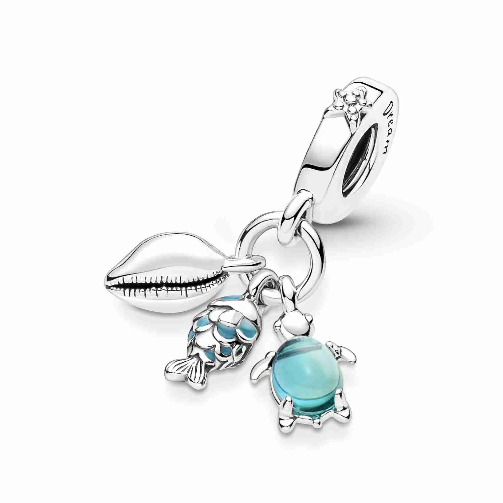 Pandora Fish, Sea Turtle & Conch Triple Dangle Charm - 791697C01 | Ben ...